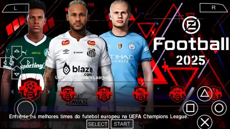 EFOOTBALL PES 2025 PPSSPP COM BRASILEIRÃO e EUROPEUS NOVAS TRANSFERÊNCIAS FACES 4K ATUALIZADOS ...