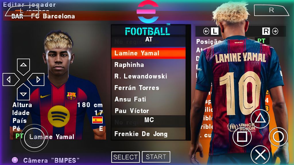 EFOOTBALL PES 2025 PPSSPP BMPES V1.2 COM BRASILEIRÃO e EUROPEUS ELENCOS FACES REALISTAS + KITS ...